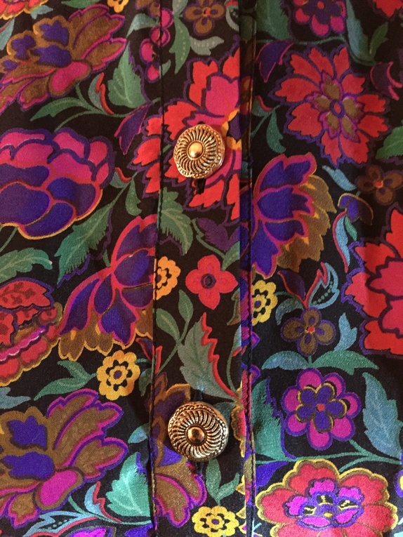 -50% Blomstrete silkebluse, str 42 - Epla