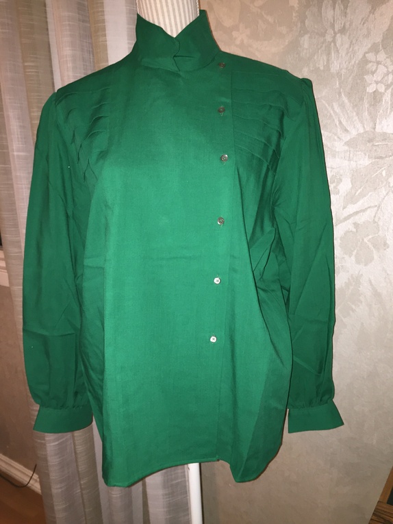 Grønn, vintage bluse, ull - Epla