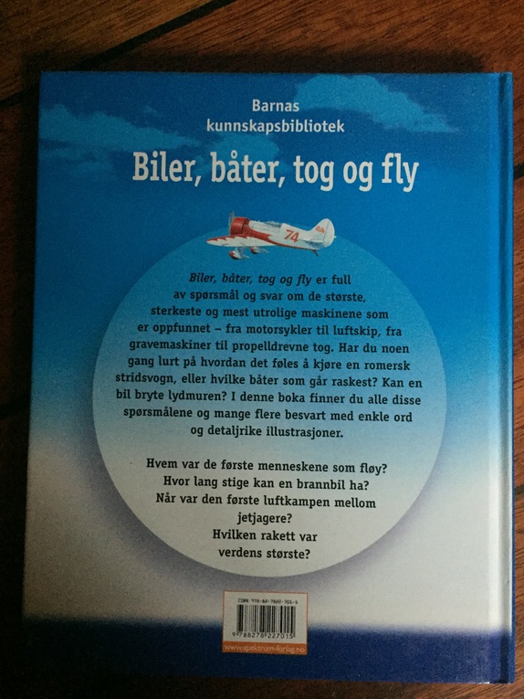 Faktabok: BILER, BÅTER, TOG og FLY - Epla