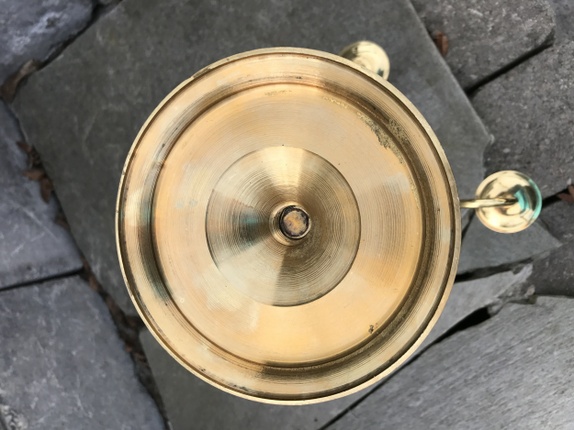 FØR Kr 390,- Stor, blank messing kandelaber - Epla