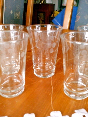 **Seks fine glass fra 50-tallet - Epla