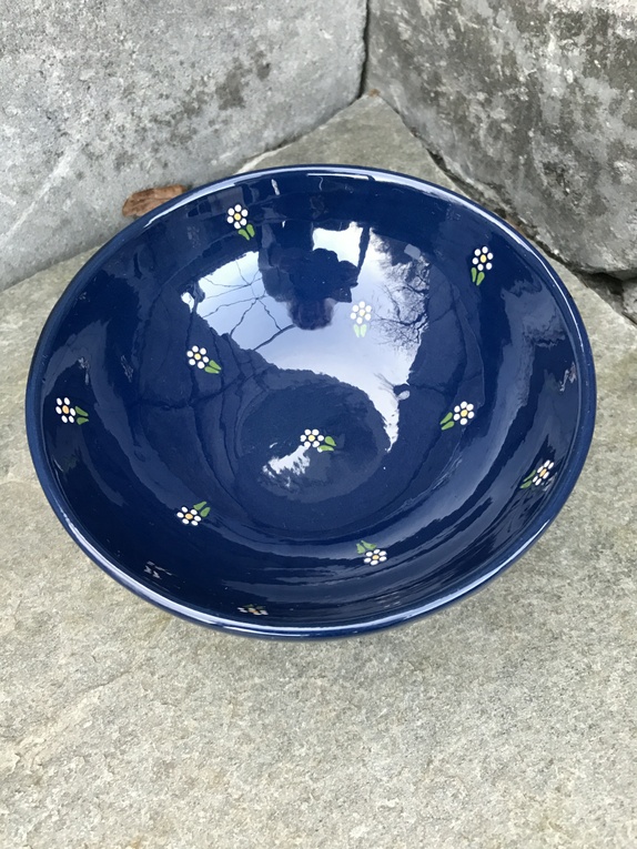 Koselig, blå keramikkskål - Epla