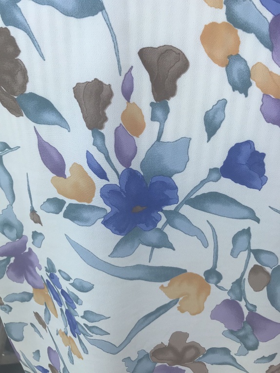 Blomstrete kortermet bluse, Str 42 - Epla