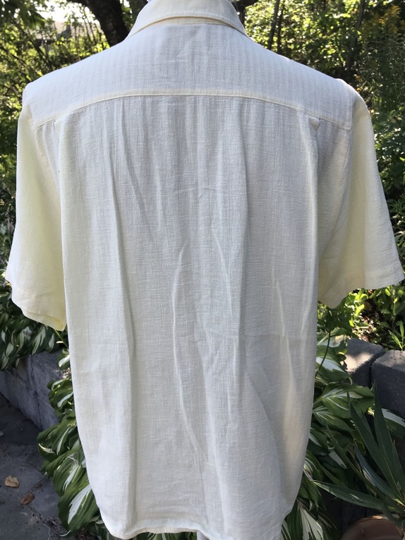 Lysegul, vintage bluse med brystlomme, Str 42 - Epla