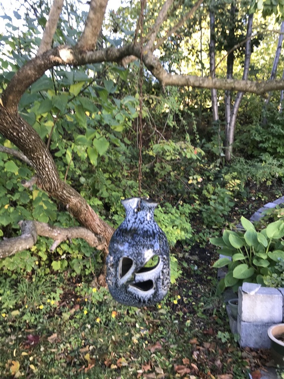 Flott, hengende lyslykt av keramikk, islandsk - Epla