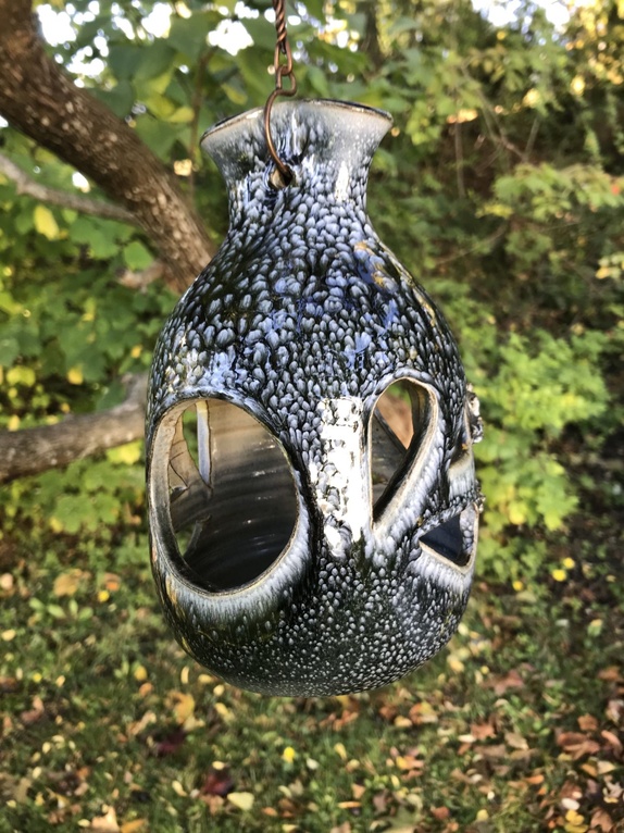 Flott, hengende lyslykt av keramikk, islandsk - Epla