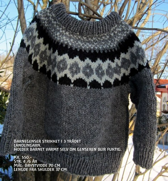 Ullgenser strikket i lanolingarn 1/2 pris - Epla