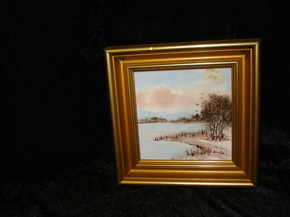 Landskap maleri på kjeramikk flis - Epla