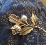 "Pearls&Leafs" Vintage-brosje - Epla