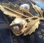 "Pearls&Leafs" Vintage-brosje - Epla