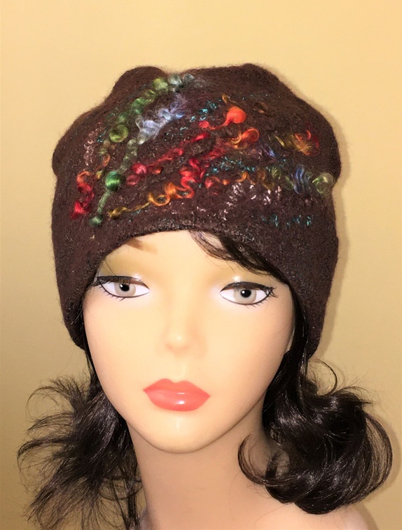 Ull lue Tie Dye Blå Grønn Tova Lue Dame Hipsterlua - Epla