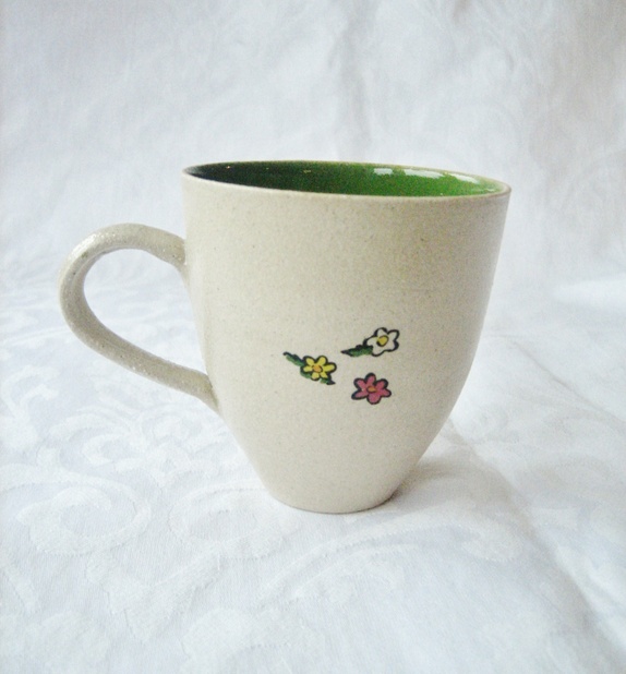 Kopp med sau:) Hånddreid kopp med sau motiv - Epla