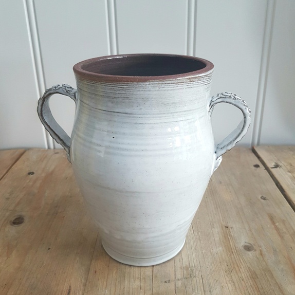 Håndlaget vase, hvit. - Epla