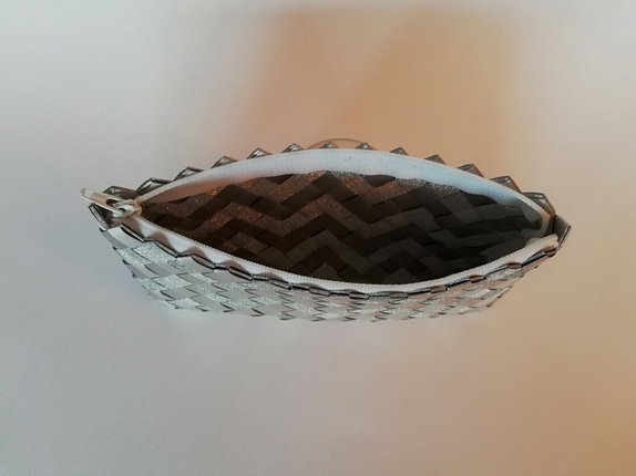 Veske i meksikansk fletting - glitter sølv - Epla