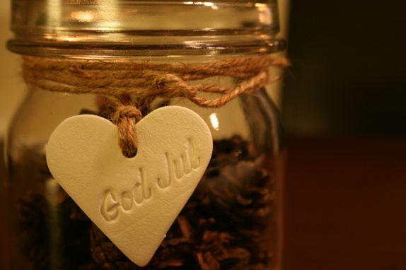 Julehjerter i hvit leire (5 stk) - Epla