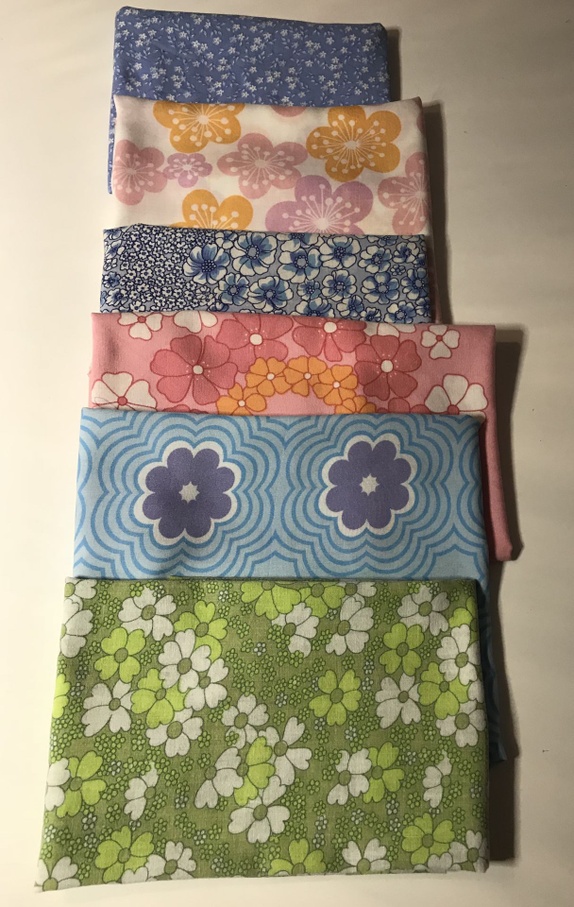 Retro stoffpakke blomstrete pastell - Epla