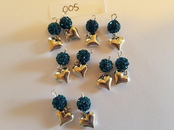 Rhinestone m/hjerte,10 stk - Epla