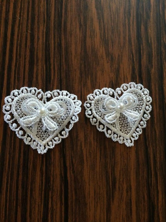 Hjerte med perle,10 stk - Epla