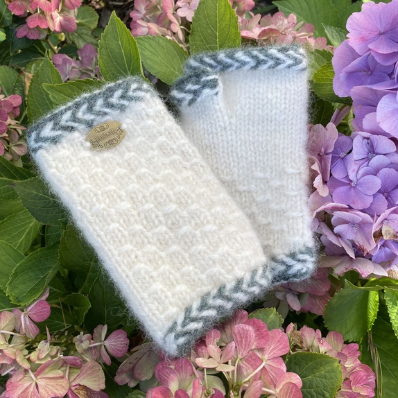 Tova pulsvanter - Hvit og grønn - Epla