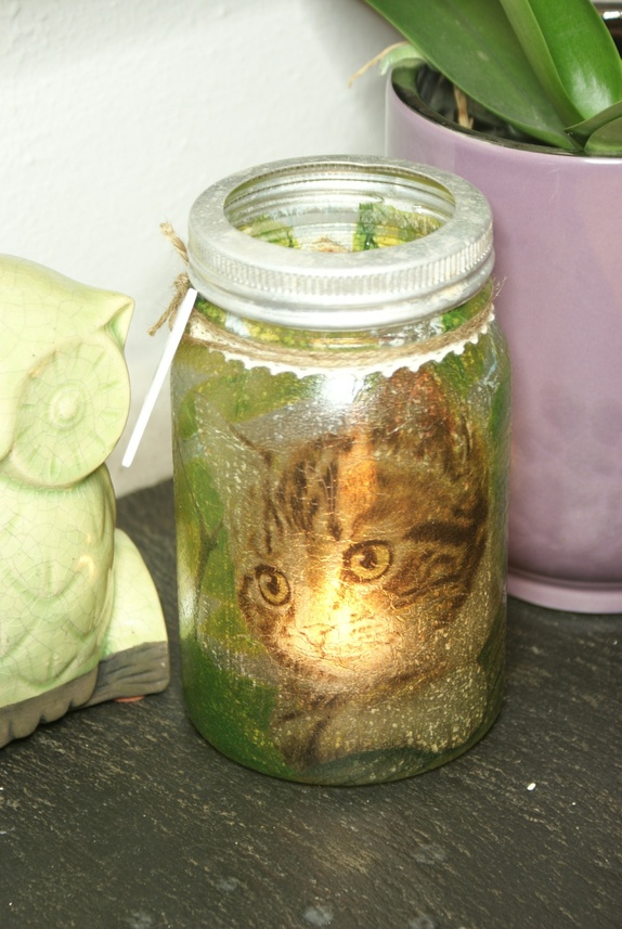 Lykt av Mosseglass. "Katten". - Epla