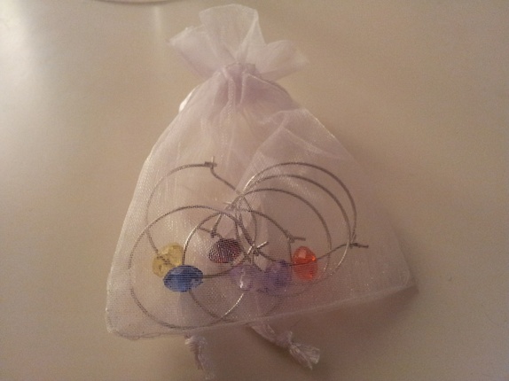 Vinglass charms, akryl "diamanter" - Epla