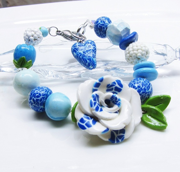 Salg Blå blomst Armbånd - Epla