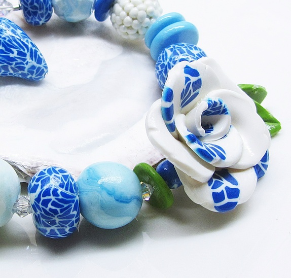 Salg Blå blomst Armbånd - Epla