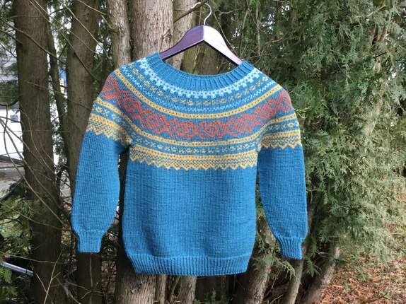 Marius genser 7-8 år, blå turkis mariusgenser - Epla