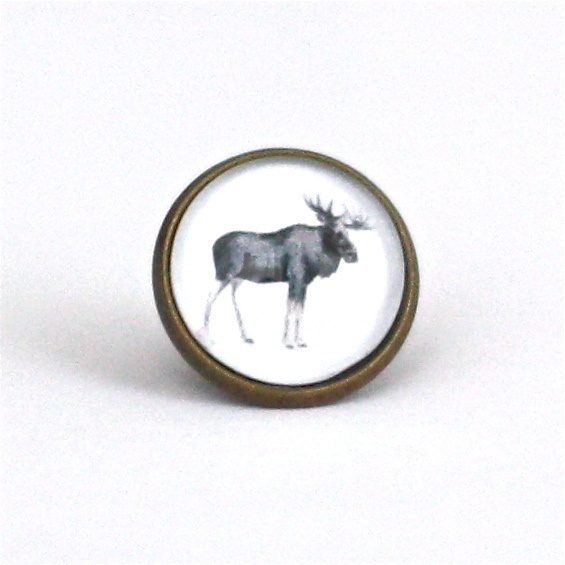 Skogens konge- bronsefarget nål med elgmotiv - Epla