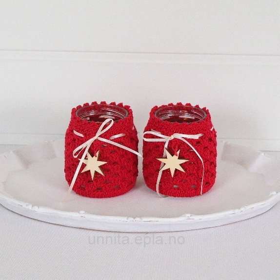 Rød lyslykter med stjerner - Epla