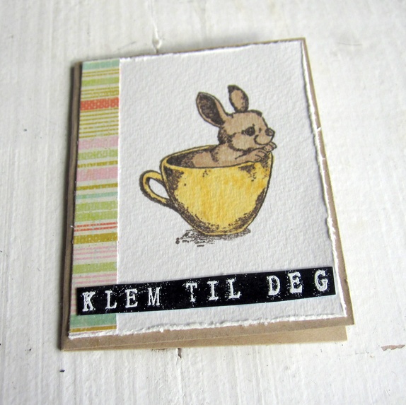 Kanin i tekopp - 4 små kort - Epla