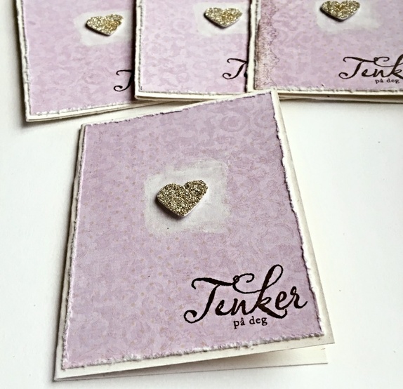 Tenker på deg - 4 små kort - Epla