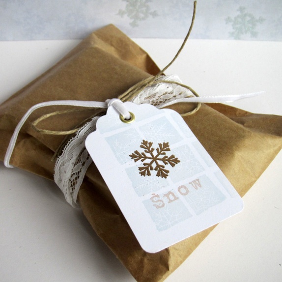 Snøkrystall i gull - 6 gavelapper - Epla