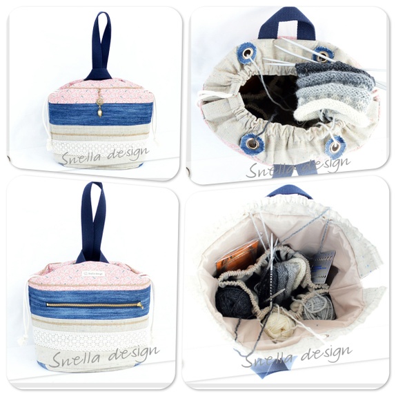 Strikkeveske med trådførende maljer - Epla