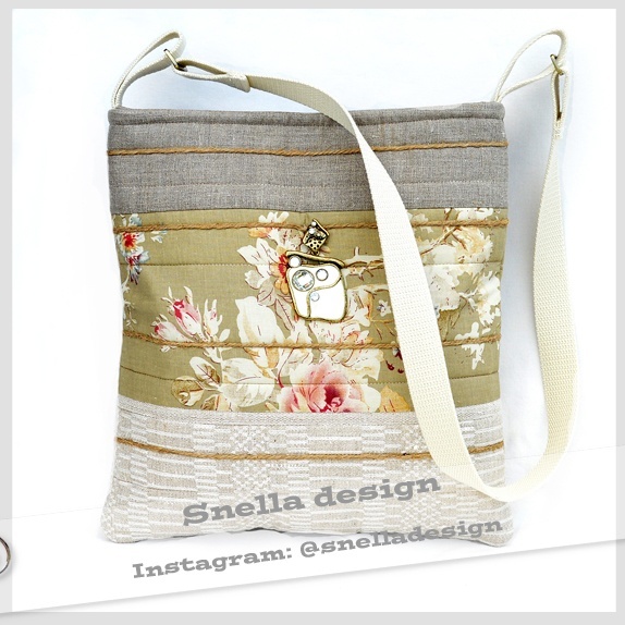 Skulderveske i bomull og lin - Epla