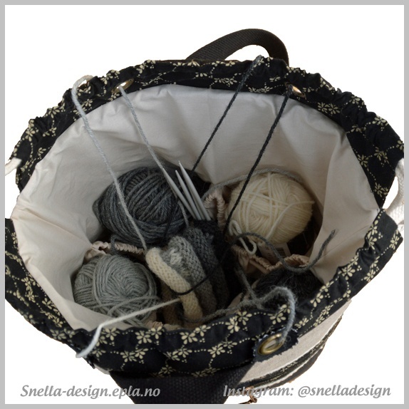 Strikkeveske med trådførende maljer - Epla