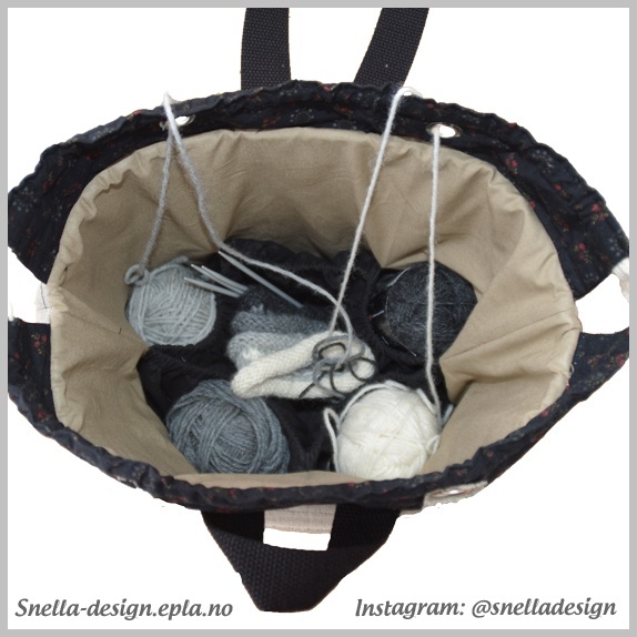 Strikkeveske med trådførende maljer - Epla