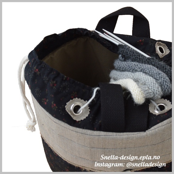 Strikkeveske med trådførende maljer - Epla