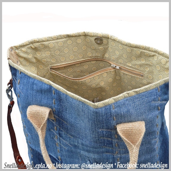 Skulderveske i gjenbrukt dongeri - Epla