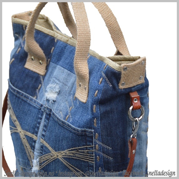 Skulderveske i gjenbrukt dongeri - Epla