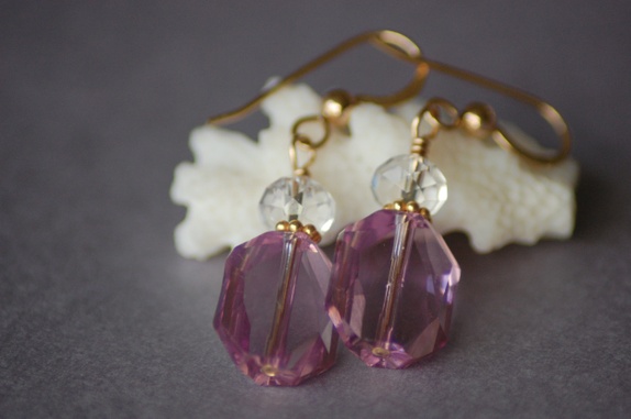 SALG 50% Øredobber *lilla krystall* - Epla