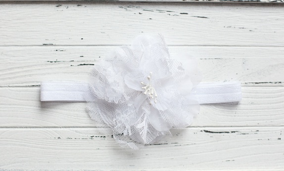 Nydelig hvit blomterhårbånd - Epla