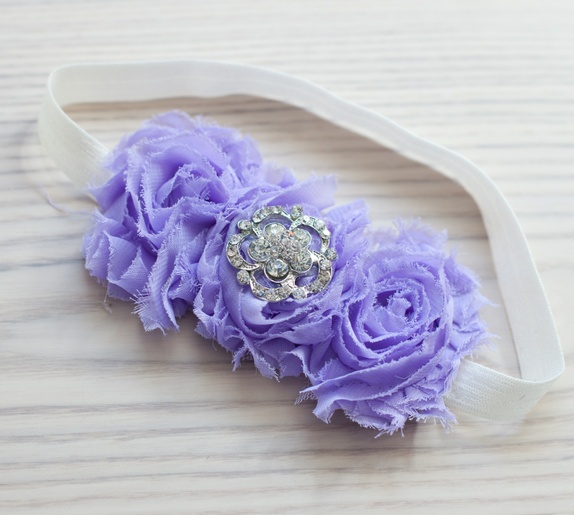 SALG FØRPRIS 145,- Lilla shabby chic hårbånd - Epla