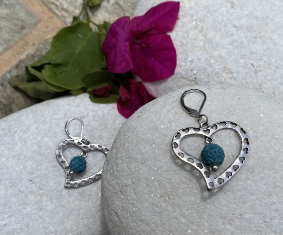 Hjerte-ørepynt med perle - Epla