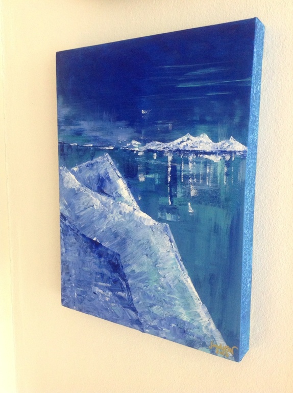 Isfjell, maleri i akryl - Epla