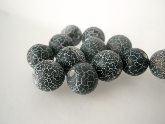 Sorte Agate perler - Epla