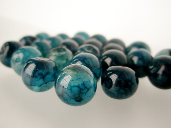 Sjøblå Agate perler - Epla