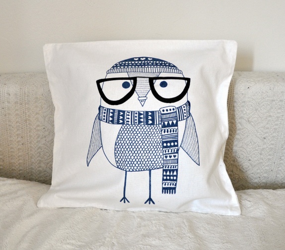 SALG! Putetrekk med ugle - hvit - Epla