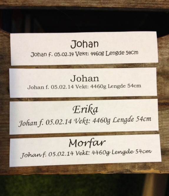 Reservert til Veronika - Bordkort til konfirmasjon - Epla