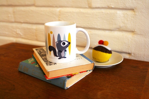 Ekorn krus/kopp blå - retro design - Epla